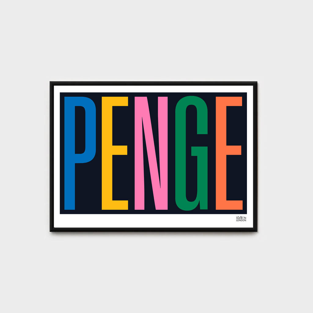 Penge Typographic Print By Scene in Prints | notonthehighstreet.com