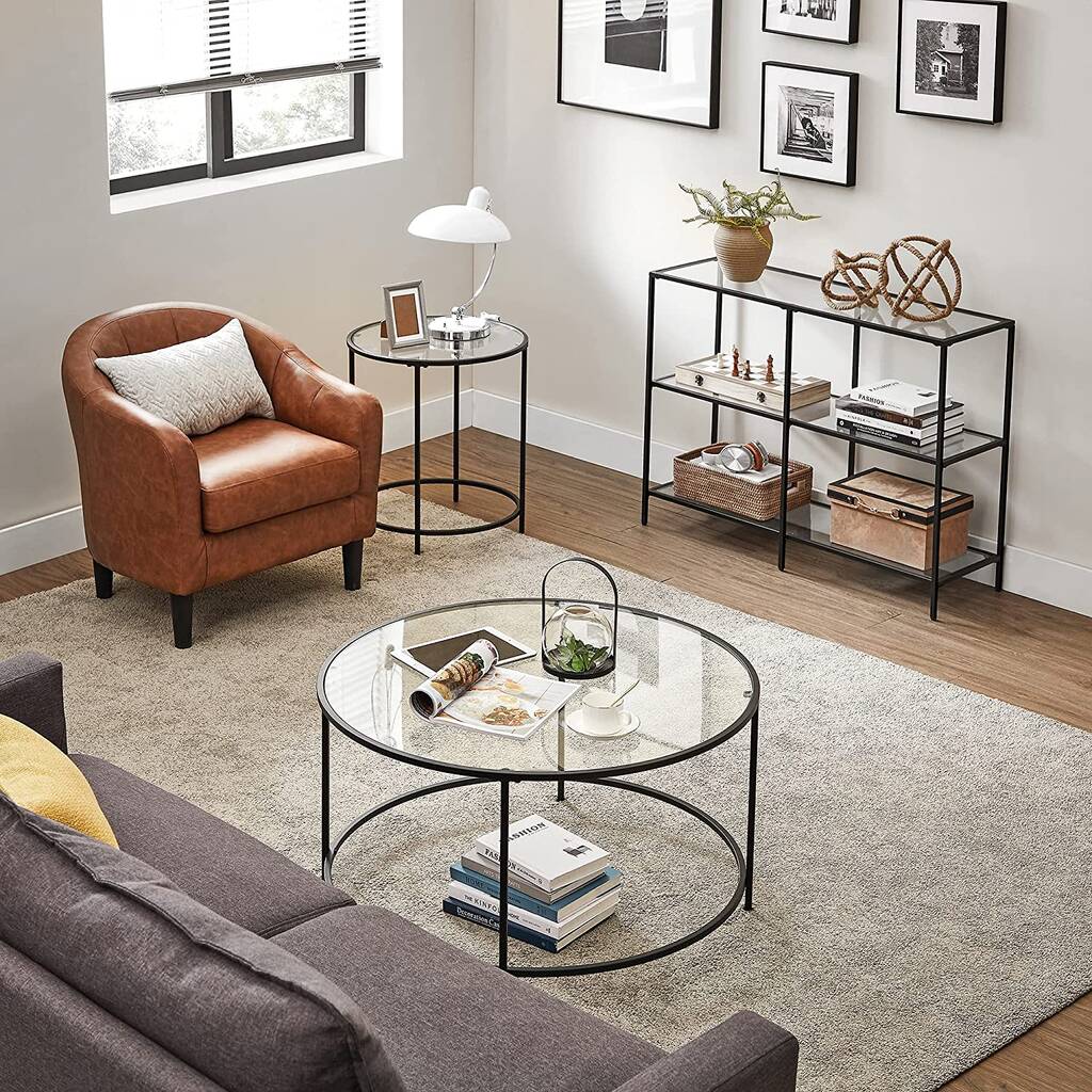 Console Table Coffee Table Tempered Glass Shelves By Momentum