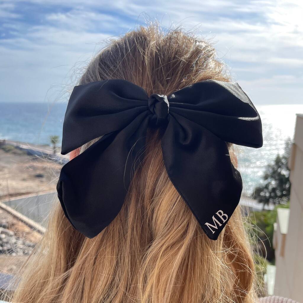 Personalised Initial Monogram Hair Bow Clip By Cloth N Card