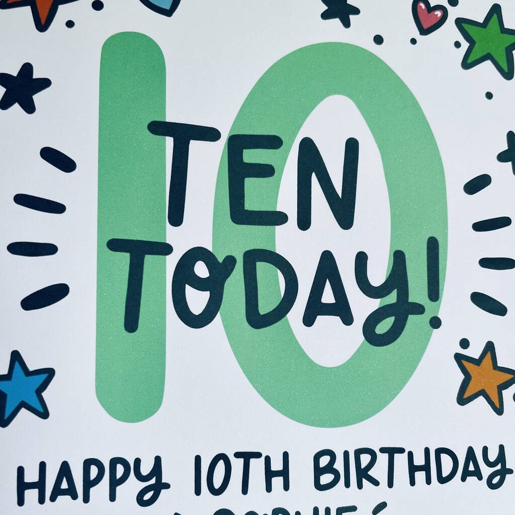10th Birthday Card Double Digits By Lunella