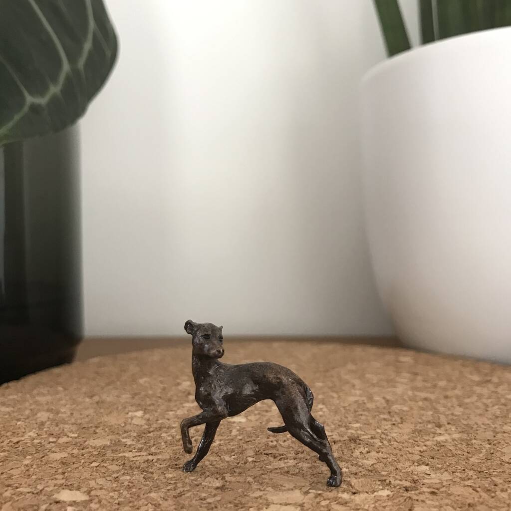 Miniature Solid Bronze Whippet Sculpture By Ginger Rose ...
