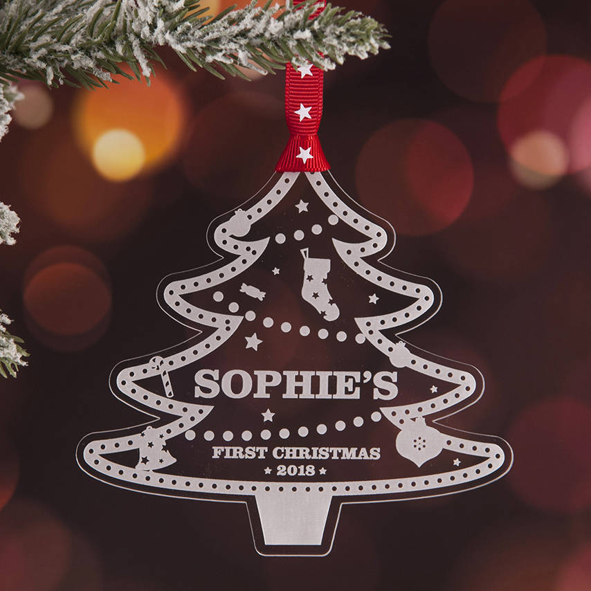 personalised first christmas tree decoration by aliroo ...