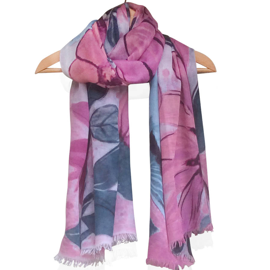 Cashmere Mix 'flowers' Scarf By Wonderland Boutique ...