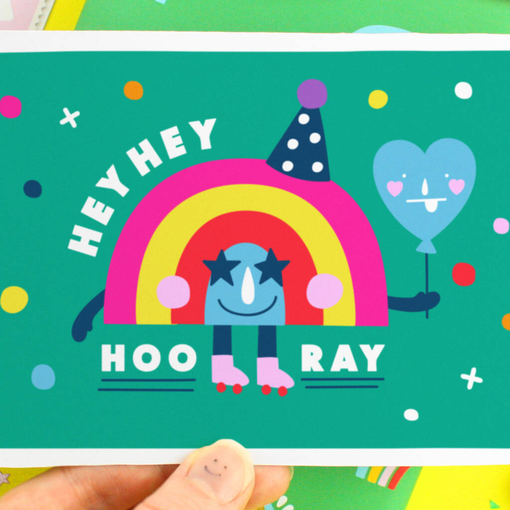 Hey Hey Hooray Celebration Greeting Card By Paper Joy ...