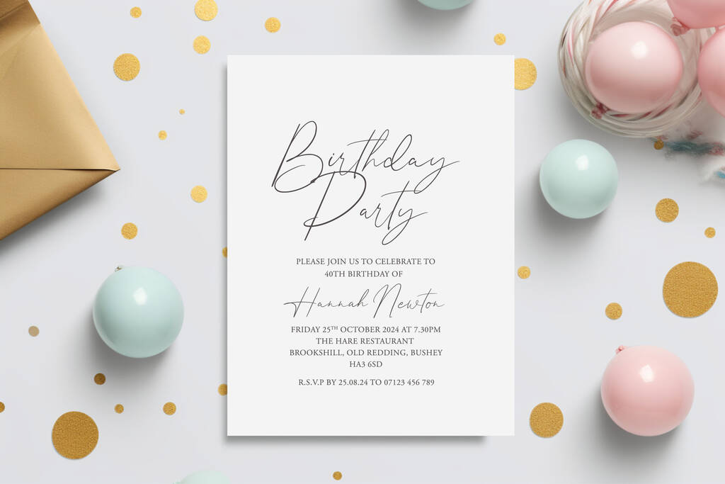 Birthday Party Invitations Party Elegance By Gorgeous Creations