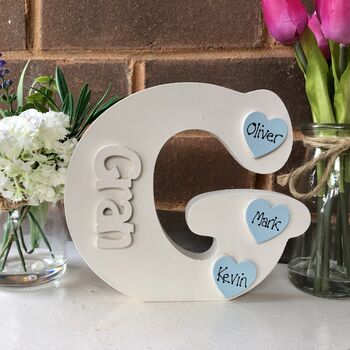G For Gran Personalised Mother's Day Gift Ivory By Craft Heaven Designs