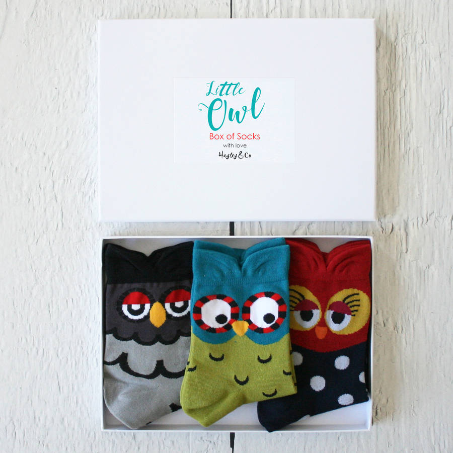 little owls box of socks by hayley & co | notonthehighstreet.com