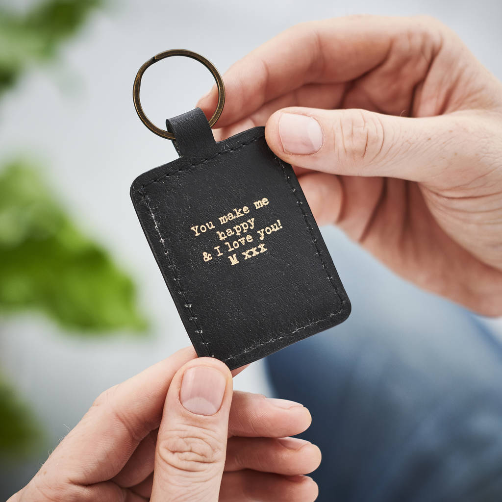 Personalised Leather Keyring With Metal Photo Insert By Vida Vida ...