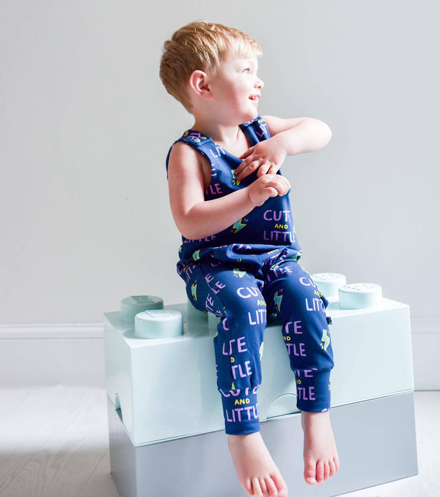 'cute and little' print baby and child dungarees by milly'o ...