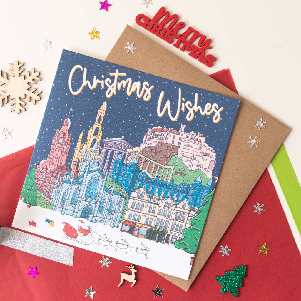 Edinburgh Christmas Card By Moo and Snip | notonthehighstreet.com