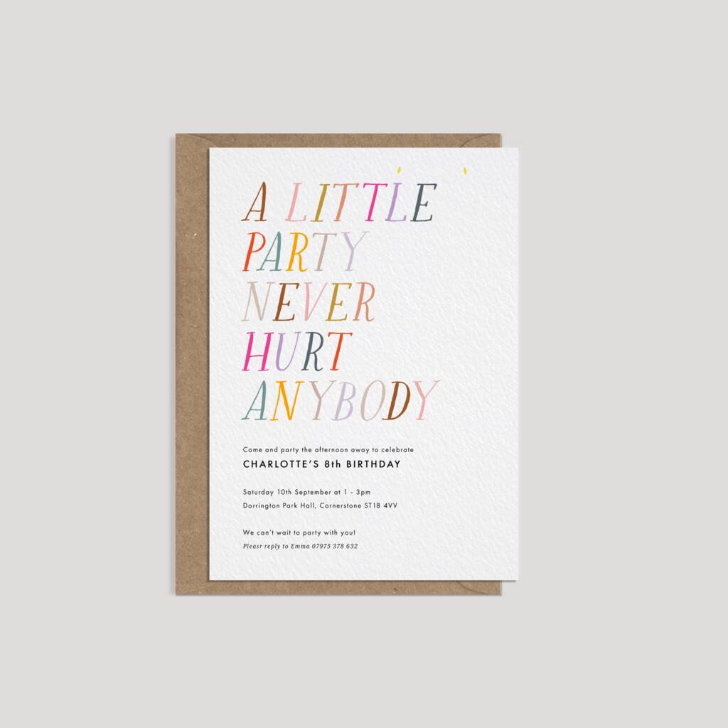 A Little Party Birthday Invitations By Moaglea | notonthehighstreet.com