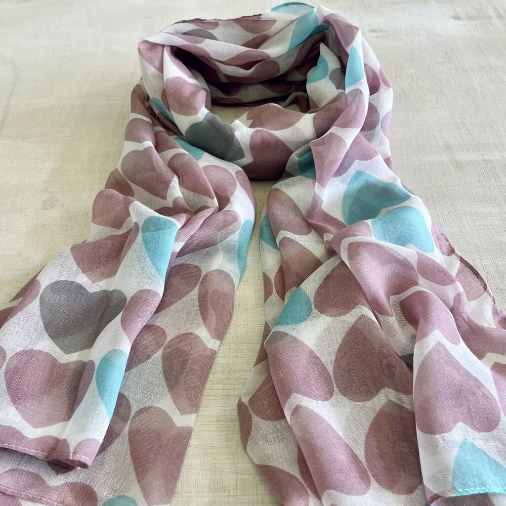 Colourful Heart Print Scarf By My Posh Shop | notonthehighstreet.com