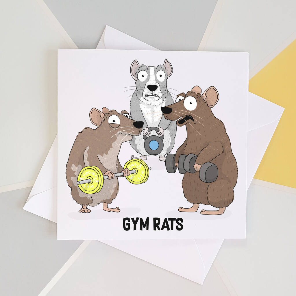 Gym Rats Card, Funny Fitness Card By Giddings Gifts