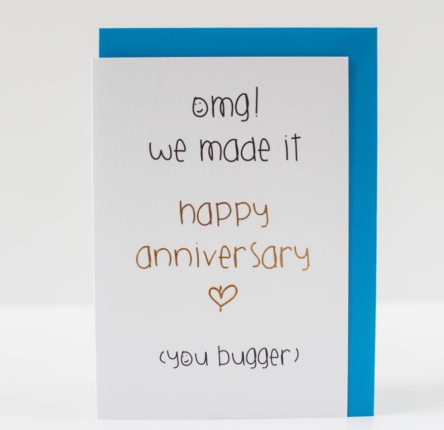 'happy anniversary you bugger' card by lola & gilbert london ltd ...