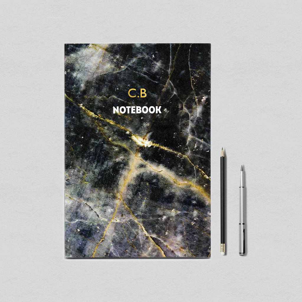 Personalised Navy Marble Notebook By Talk & Tell | notonthehighstreet.com