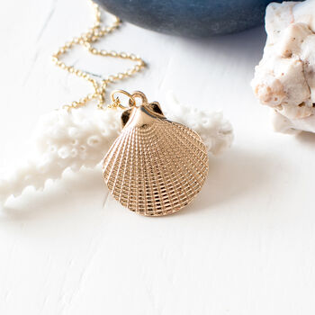 gold plated shell pendant necklace by juju treasures ...