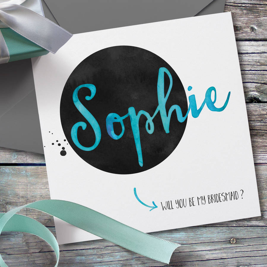 Personalised Watercolour Bridesmaid Card By Lost Wonderland