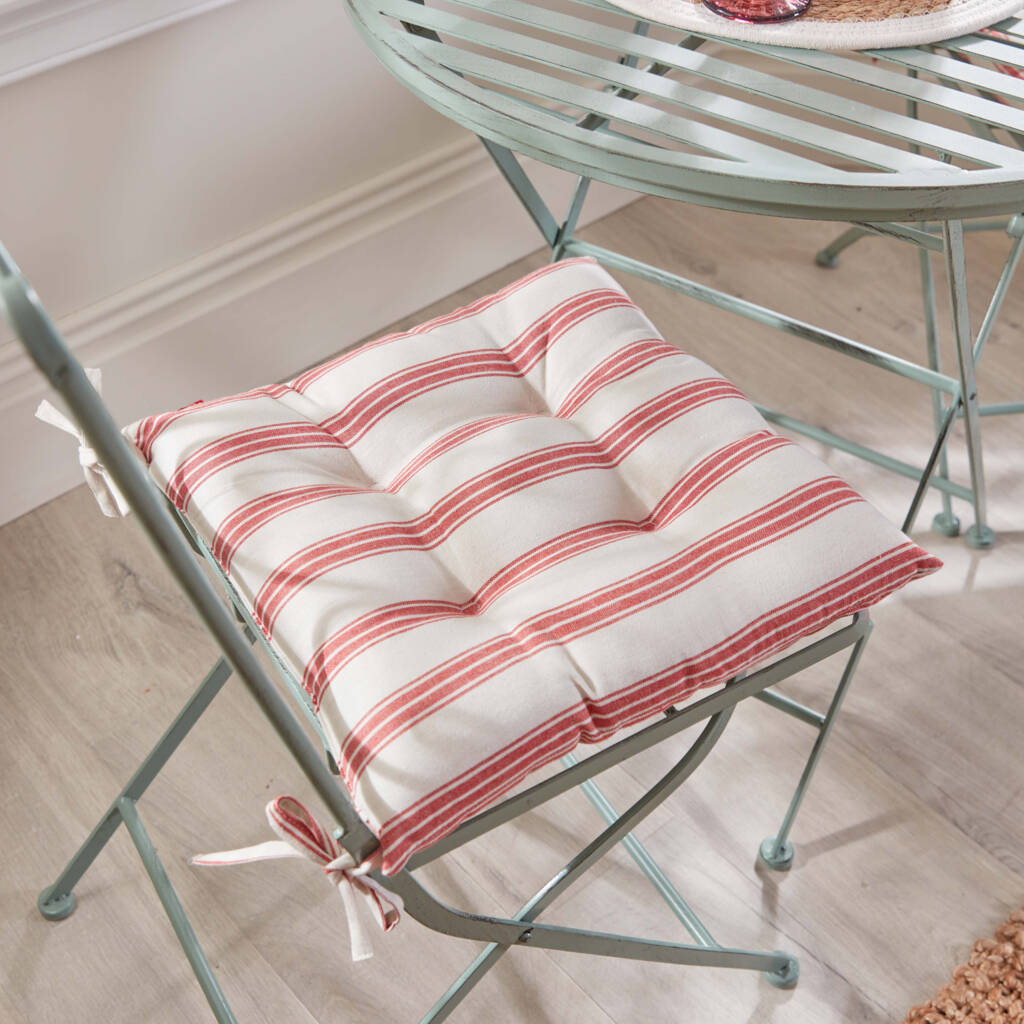 Cranberry Red Striped Seat Pads By Dibor