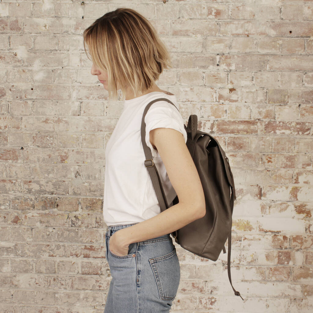 Fair Trade Stylish Versatile Leather Rucksack Backpack By Aura Que ...
