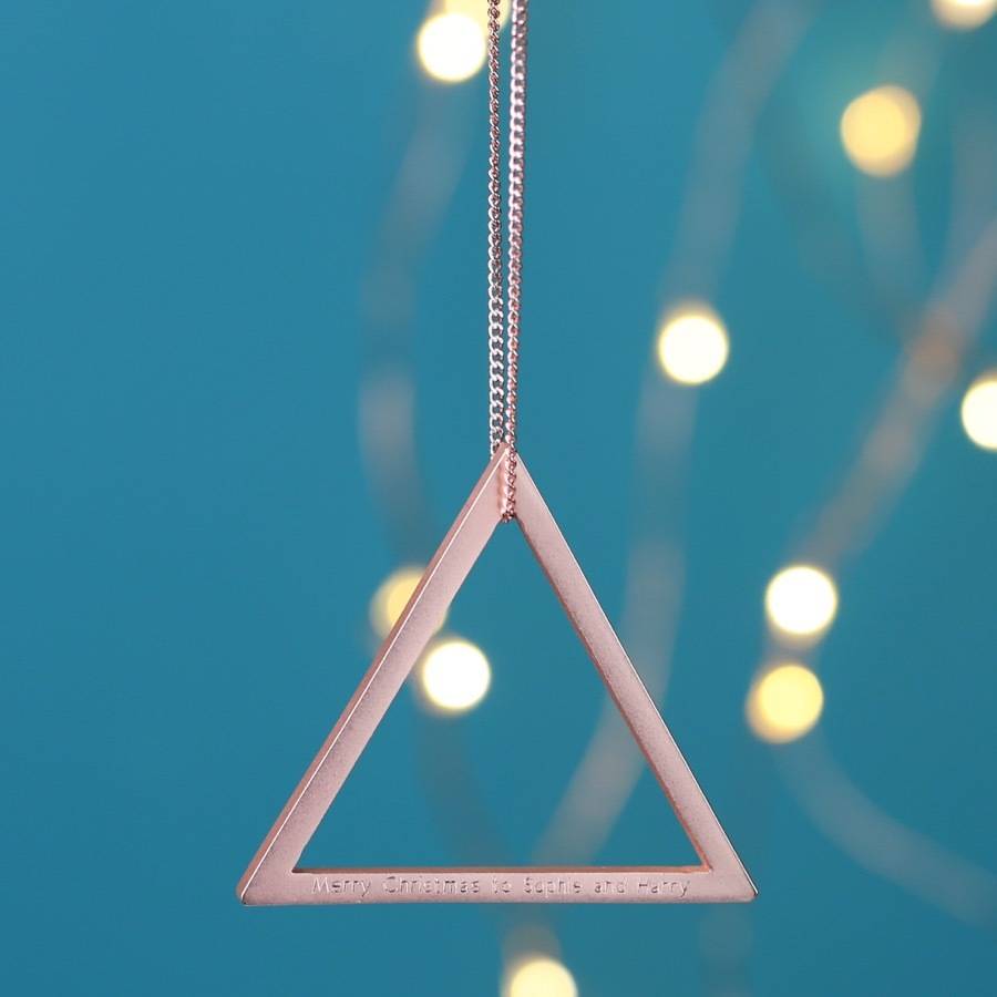 personalised geometric hanging triangle decoration by lisa angel ...
