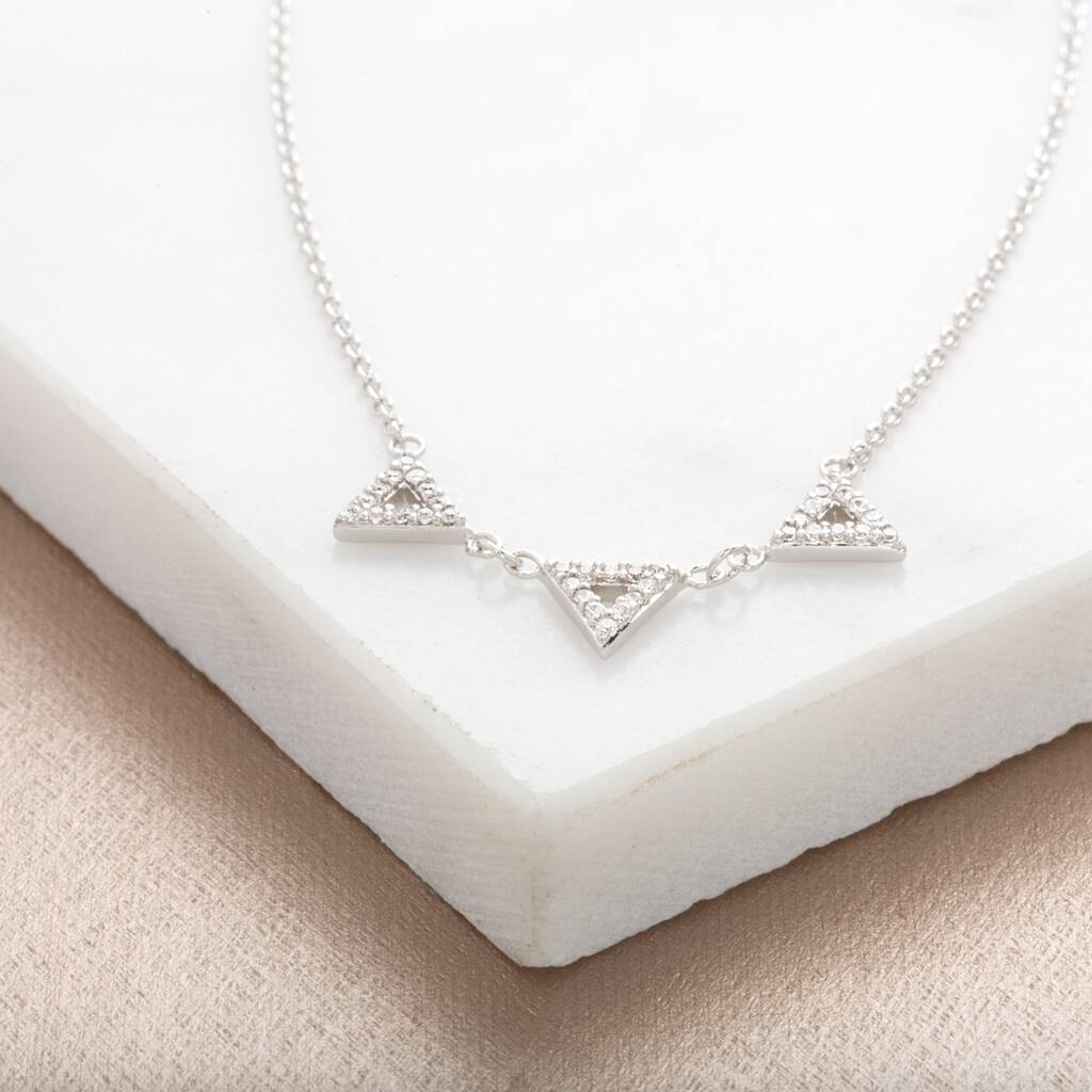 triple triangles necklace with slider clasp by scream pretty ...