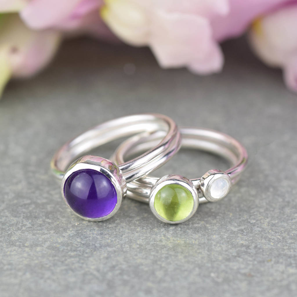 Whimberry Amethyst Silver Stacking Rings By Alison Moore Designs ...