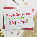 Christmas Card For Wonderful Step Dad By A Is For Alphabet ...