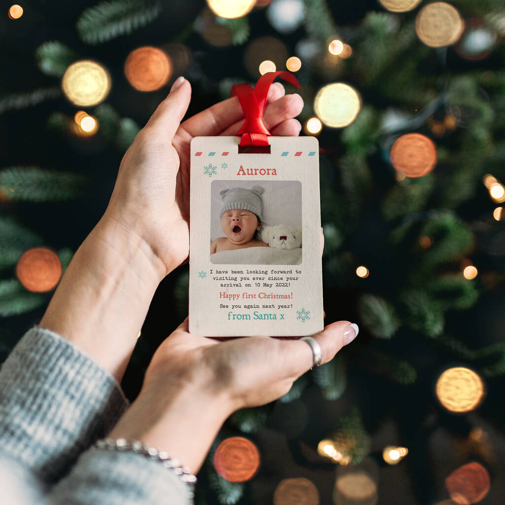 Baby's First Christmas Message From Santa Wooden Tag By The Drifting ...