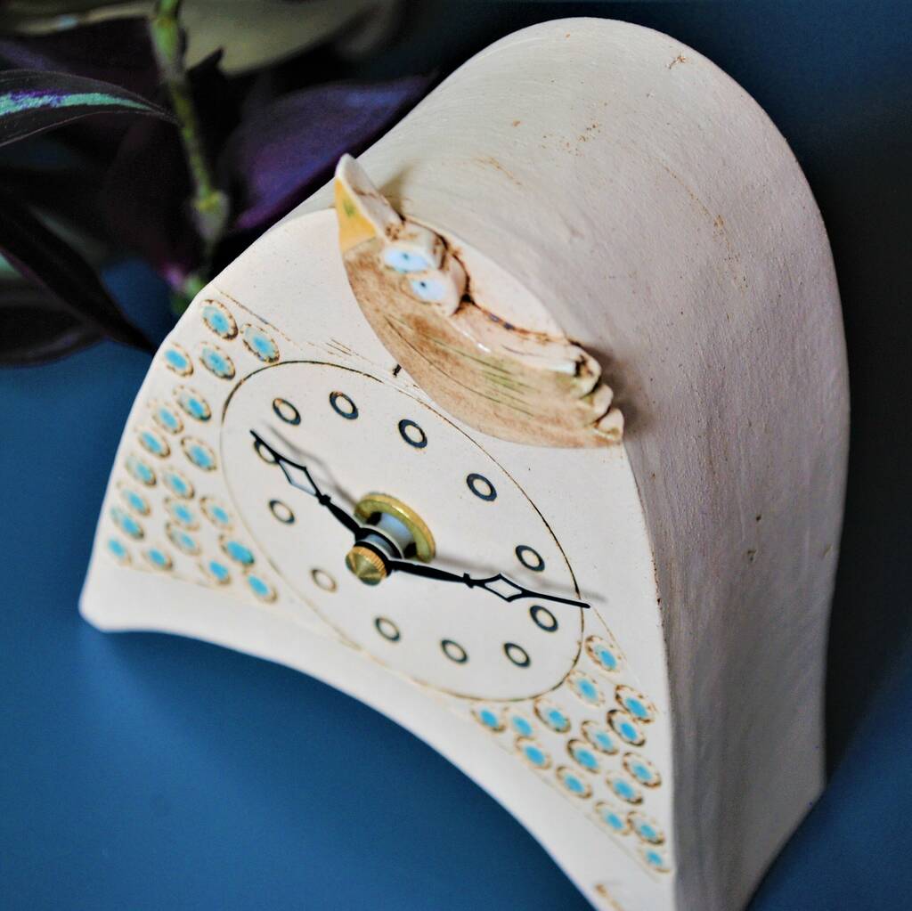 Personalised Mantel Clock With Bird By IGstudio Ceramics ...