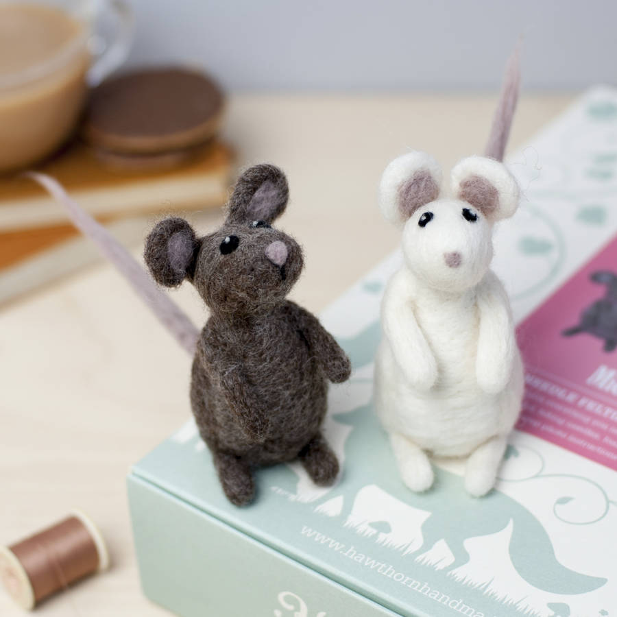 Mice Needle Felting Craft Kit By Hawthorn Handmade | notonthehighstreet.com