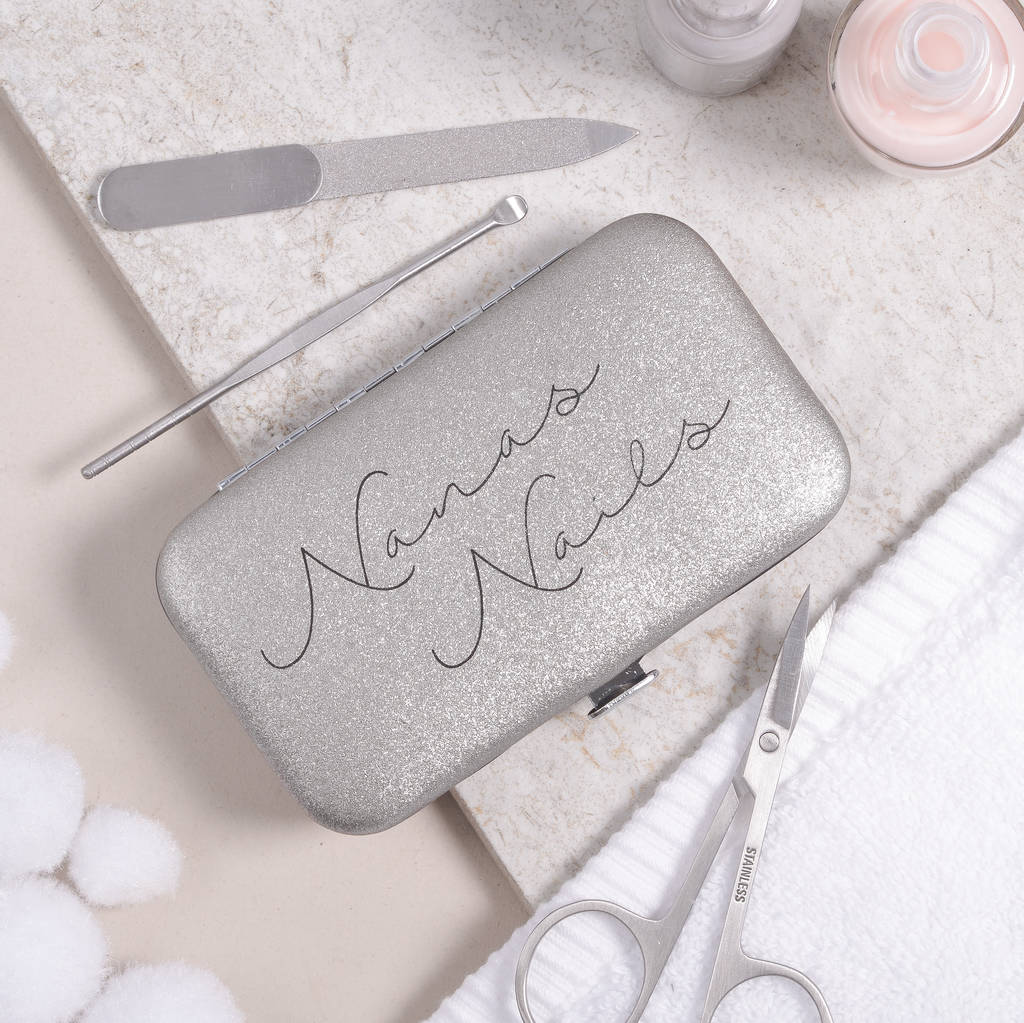 personalised mini manicure set for her silver pearl by ginger rose ...