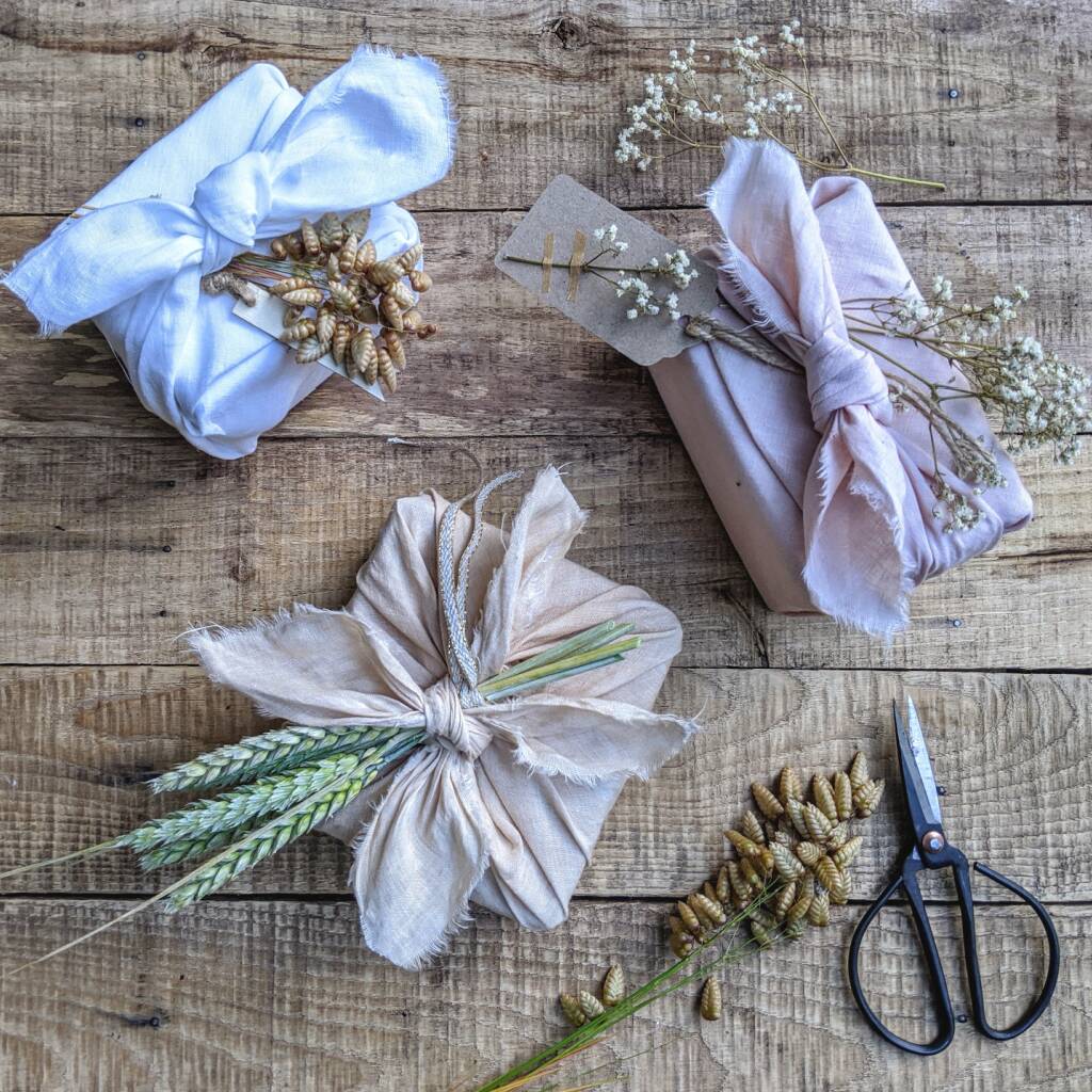 Reuseable Furoshiki Gift Wrap Natural Linen Cloth By The Danes ...