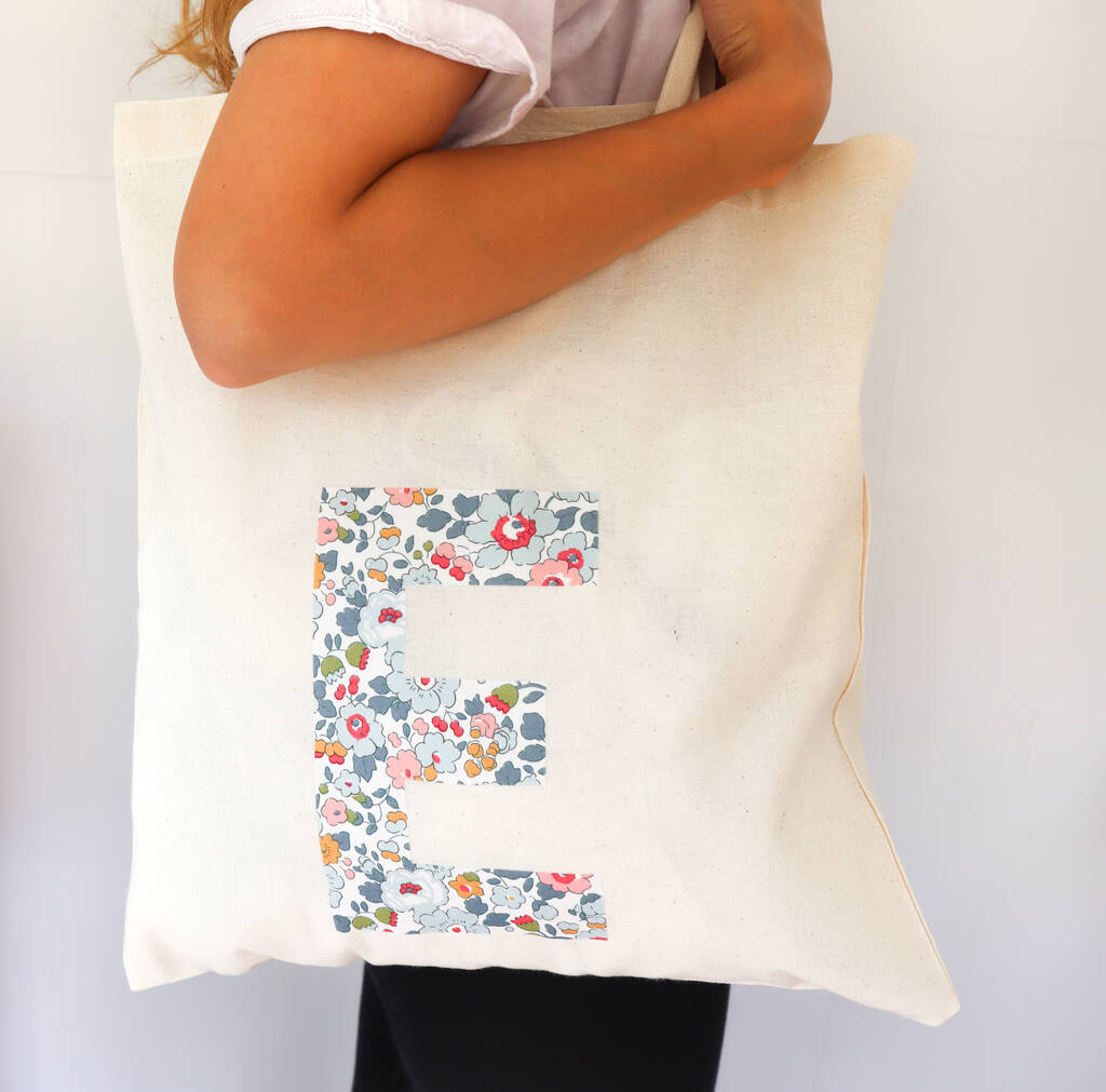 Personalised Liberty London Initial Tote Bag By Marlowe Bear ...