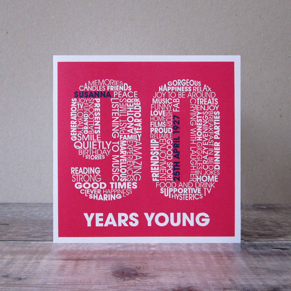 Personalised 90th Birthday Card By Mrs L Cards Notonthehighstreet