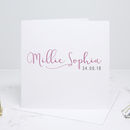 Personalised New Baby Calligraphy Card By Slice Of Pie Designs ...