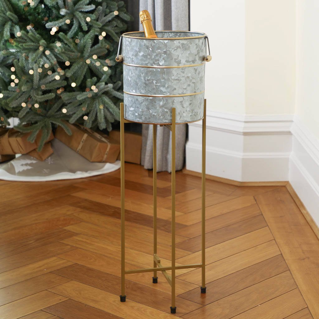 Gold Banded Standing Ice Bucket By Dibor | notonthehighstreet.com