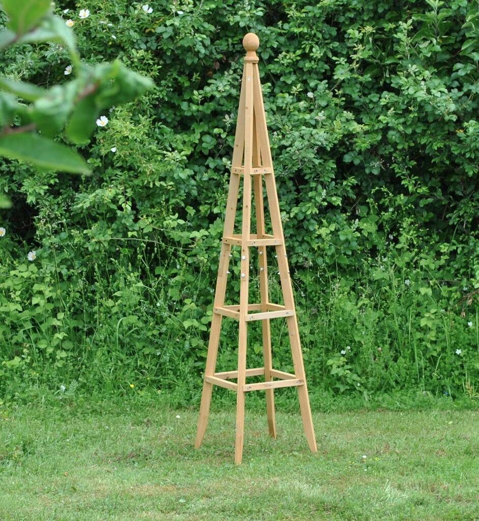 The Salcombe Pine Wood Garden Obelisk By Garden Selections ...