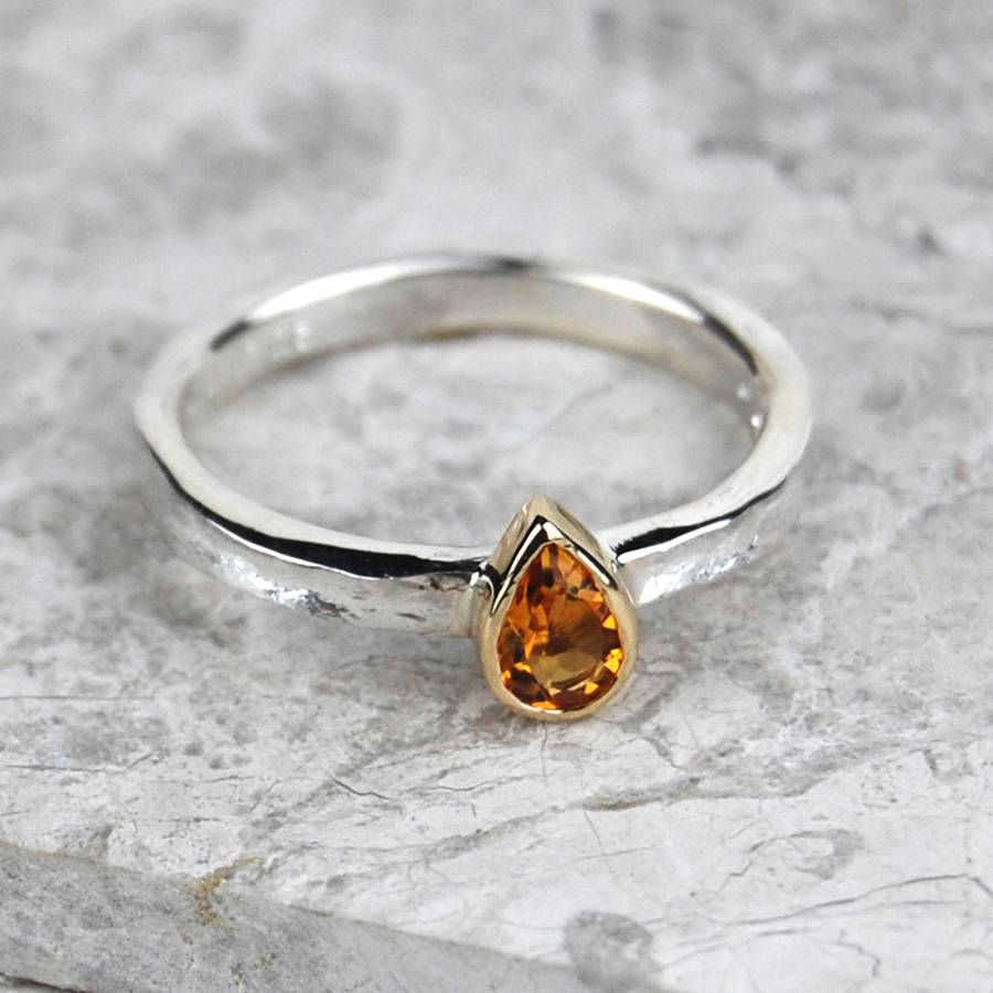solid gold and silver citrine birthstone alice ring by alison moore ...