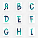 Green And Blue Alphabet Initial Letter Poster Print By Pea ...