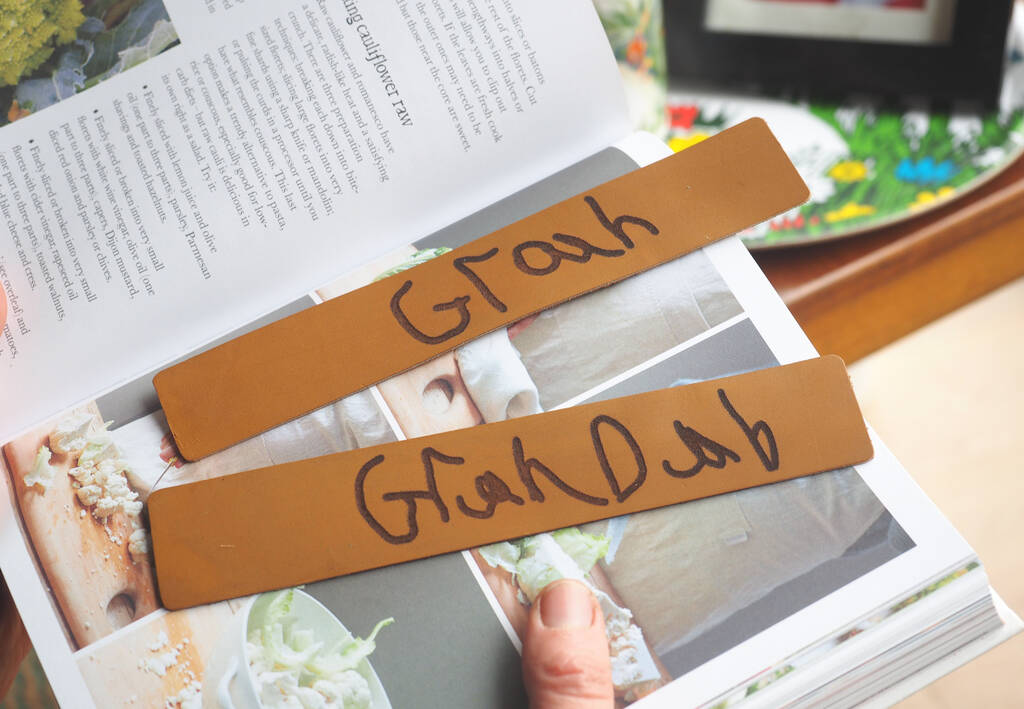 Personalised Grandparents Leather Bookmark By Stabo ...