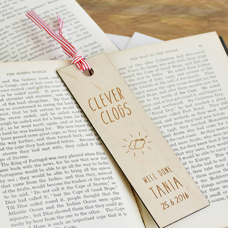 clever clogs personalised wooden bookmark by ellie ellie ...