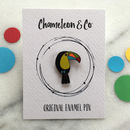 toucan enamel pin by chameleon and co | notonthehighstreet.com