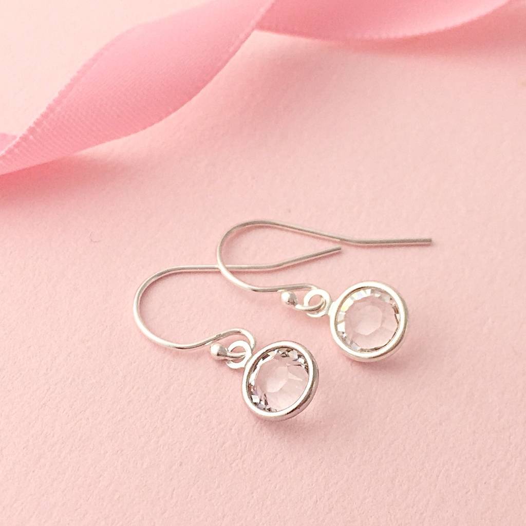 april crystal birthstone earrings by sophie jones jewellery ...