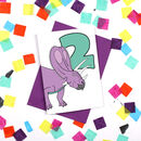 Number Two Dinosaur Dinosaur Card And Badge Set By Dinosaurs Doing ...