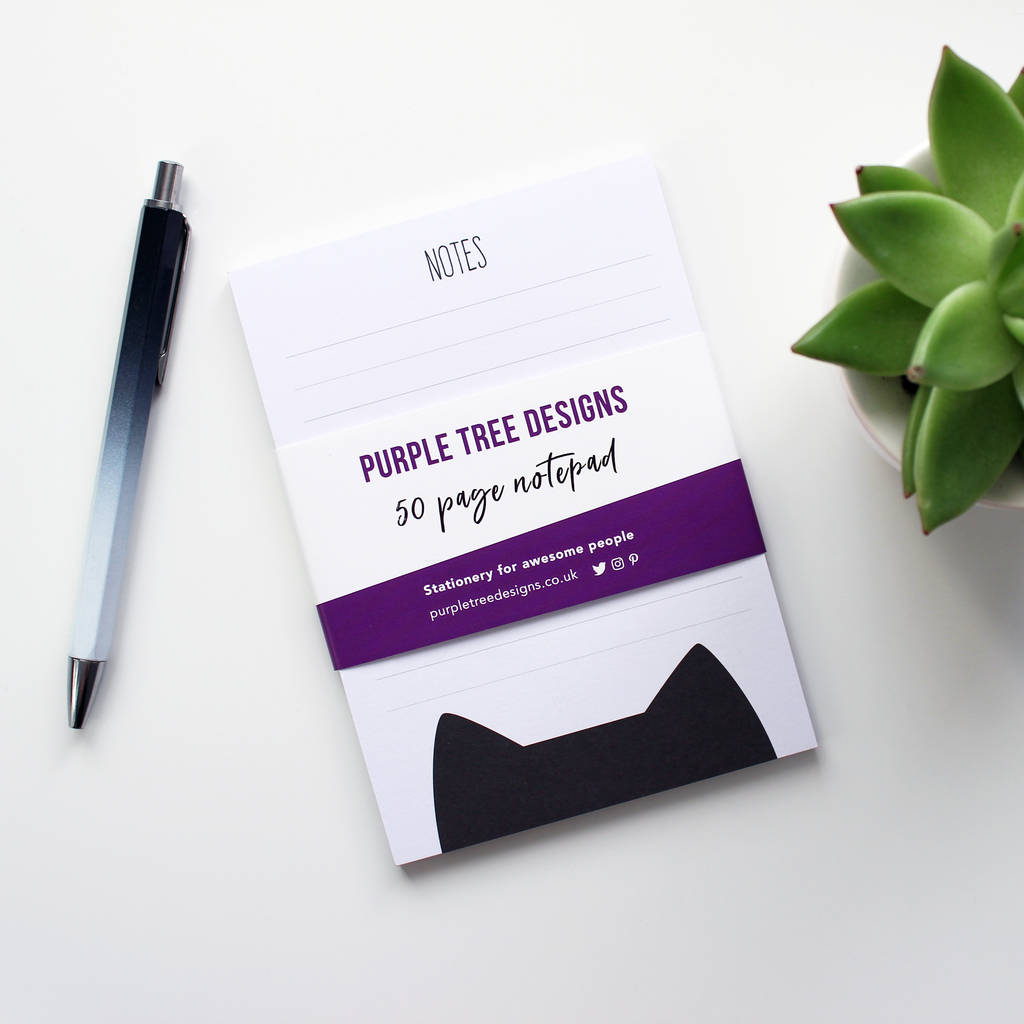 cat a6 notepad by purple tree designs | notonthehighstreet.com