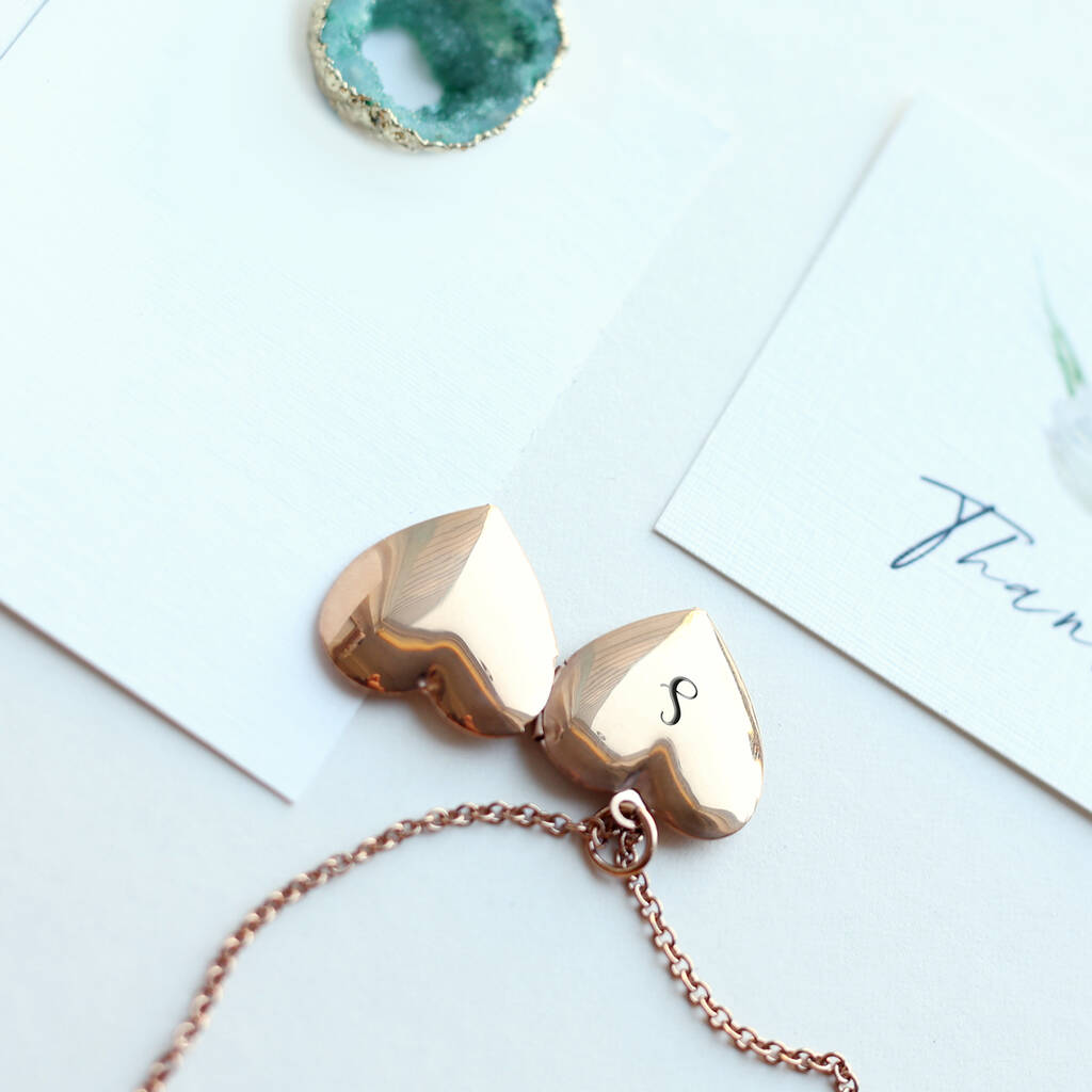 Engraved Heart Locket Hidden Message Box Necklace By Studio Hop ...