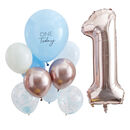 Blue And Rose Gold First Birthday Balloons Bundle By Ginger Ray ...
