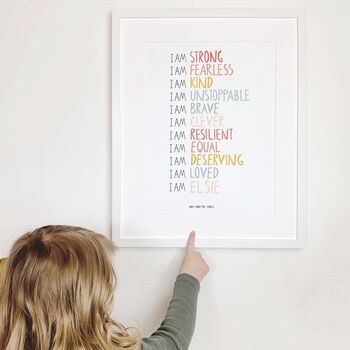 Personalised 'i Am' Strong Children's Affirmation Print By Abel And The ...