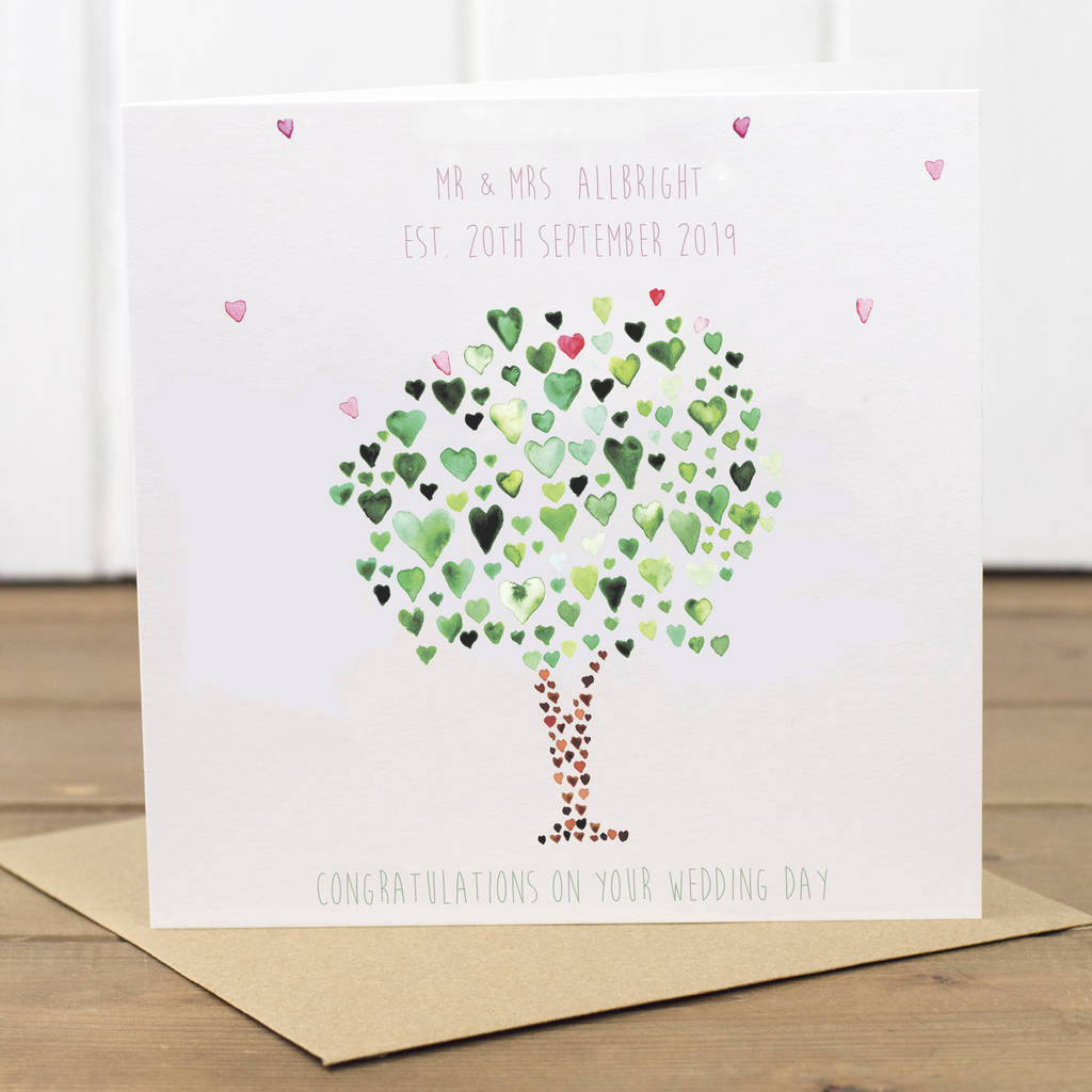Personalised Love Tree Wedding Card By Yellowstone Art Boutique ...