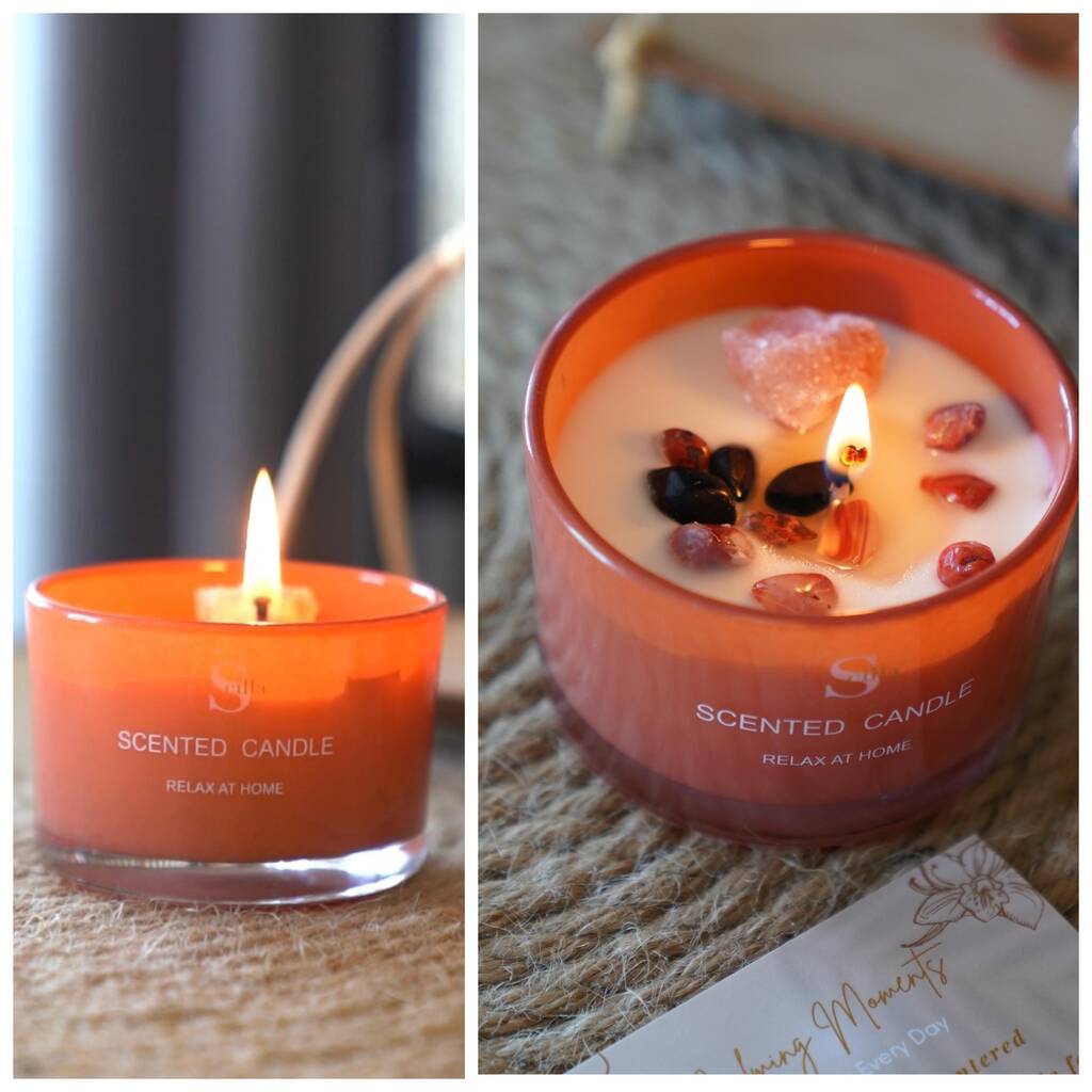 Set Of Two Glowing Crystal Healing Scented Candles By Scilla Rose ...
